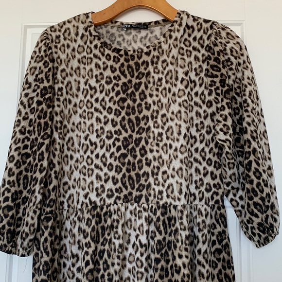 Zara | Dresses | Zara Leopard Print Midi Dress In Small | Poshmark